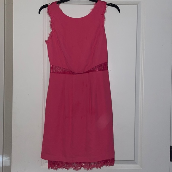 BCBGMaxAzria | Dresses | Bcbg Pink Lace Back Cocktail Dress | Poshmark